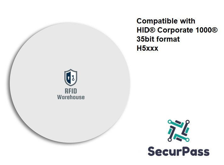HID® Corporate 1000® 1391 MicroProx® Compatible PVC Adhesive Tag - 35b ...